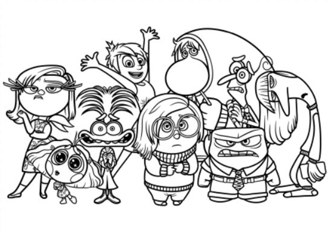 Inside Out 2 Coloring Page 1 PNG and 1 PDF A4 Size for Personal Use ...