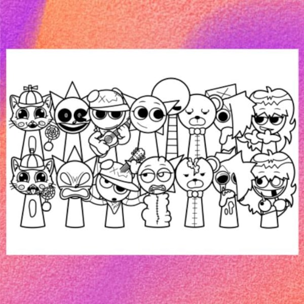 Sprunki Coloring Pages Phase 2 - Etsy