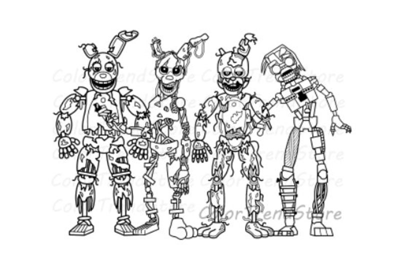 Five Nights at Freddy's FNAF Burntrap Springtrap Scraptrap Mimic ...