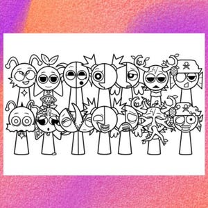 Sprunki Coloring Pages Phase 2 - Etsy