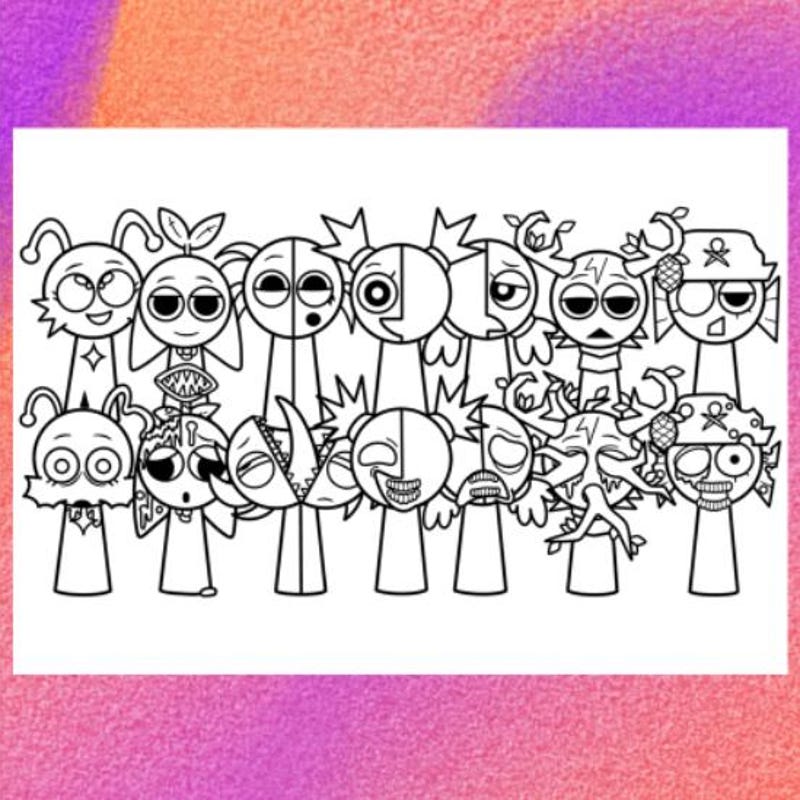 Sprunki Phase 1 Coloring - Etsy