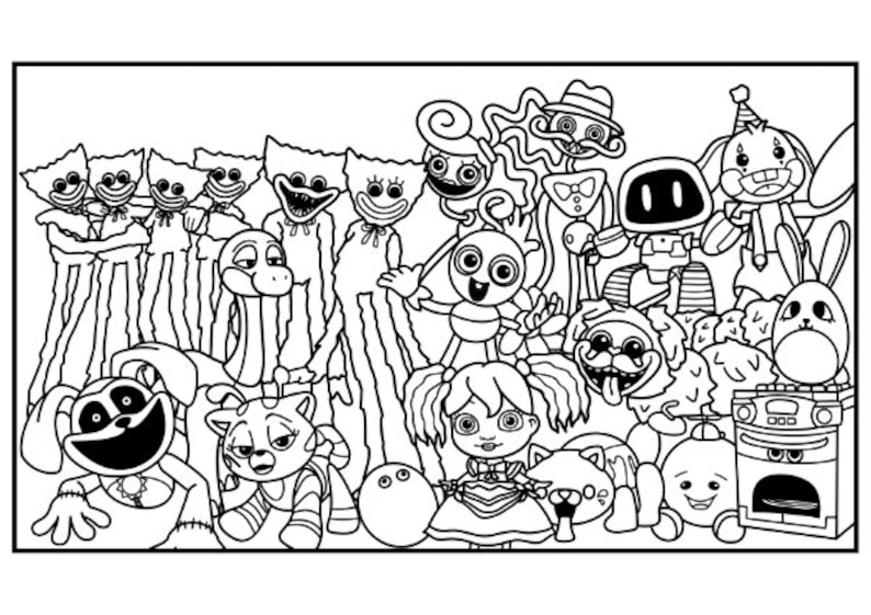 Poppy Playtime 3 Coloring Pages 2 ZIP 4 PNG and 4 PDF A4 Size. for ...