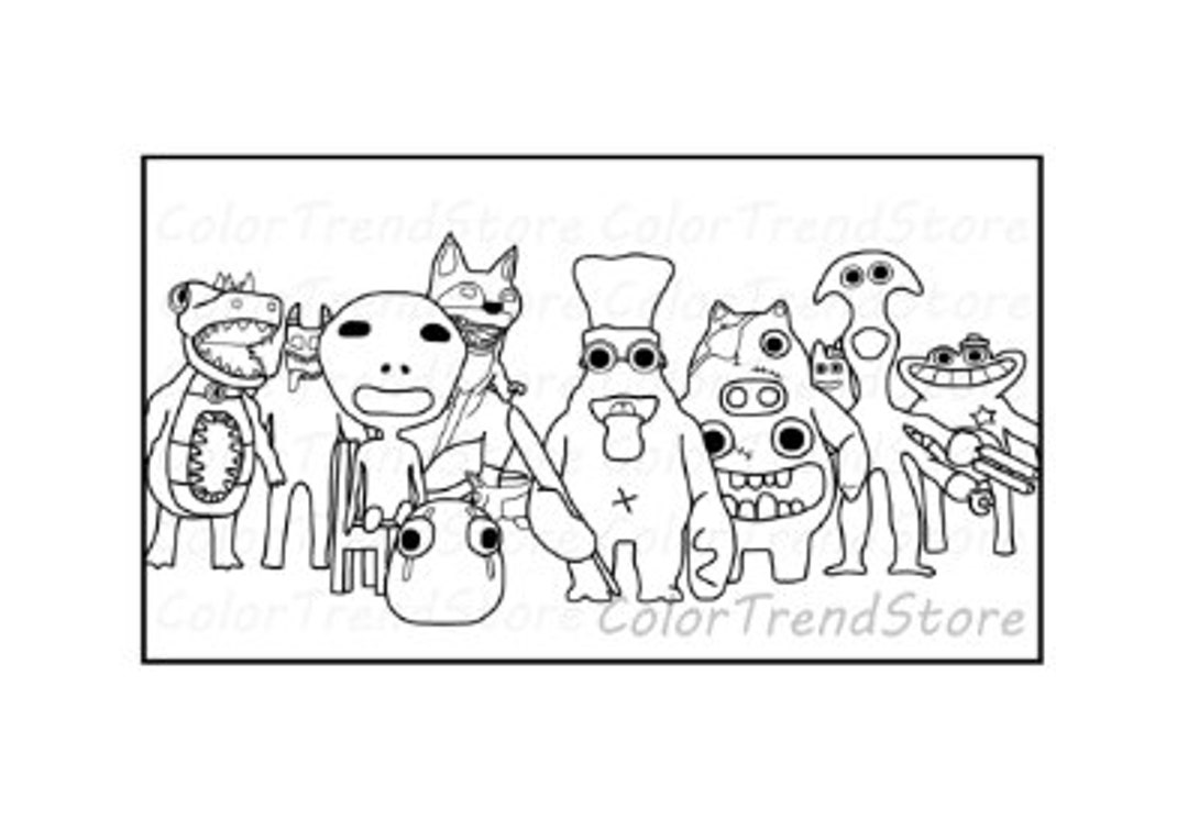 Garten of Banban Coloring Page PNG and PDF A4 Size for Personal Use ...