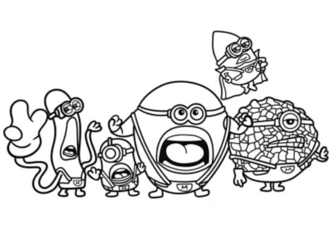 Mega Minions Despicable Me 4 Coloring Page 1 PNG and 1 PDF A4 Size ...
