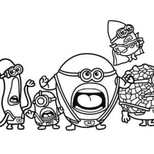 Mega Minions Despicable Me 4 Coloring Page 1 PNG and 1 PDF A4 Size ...