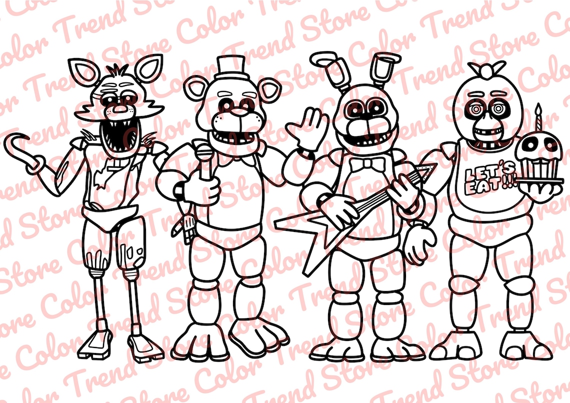 Páginas para colorear de Five Nights at Freddy's fnaf 2 ZIP 4 PNG y 4 ...