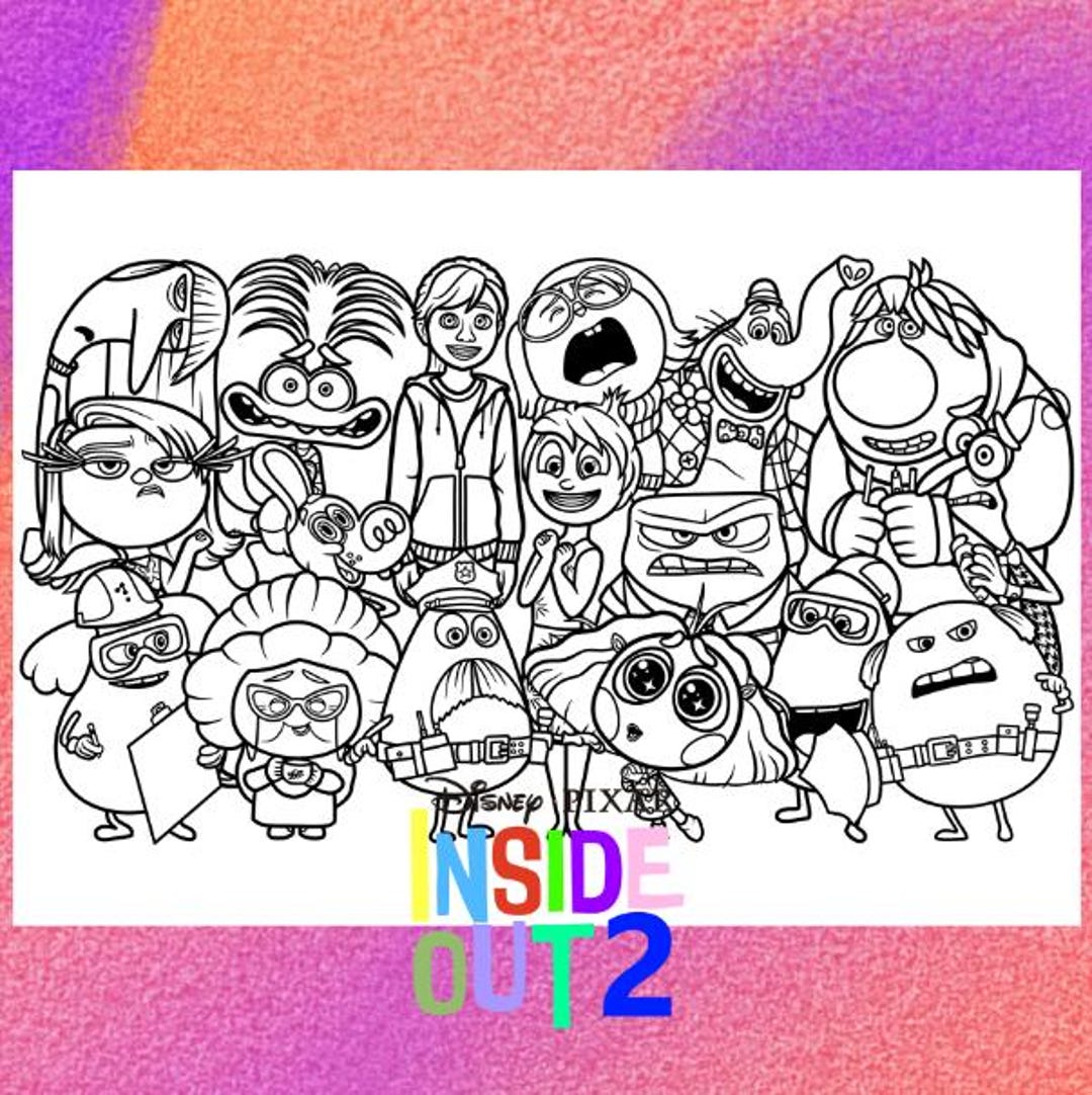 Inside Out 2 Coloring Page 1 PNG and 1 PDF A4 Size for Personal Use ...