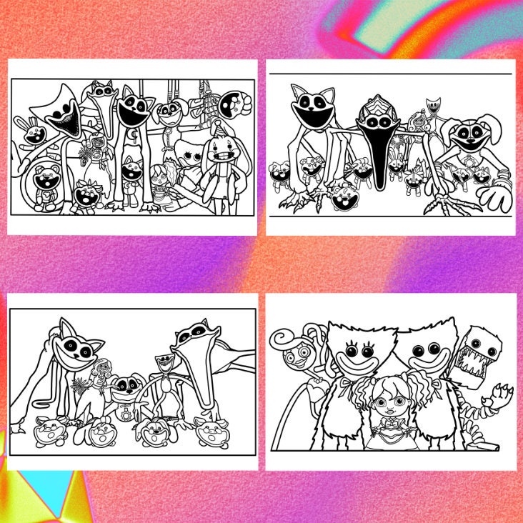 Poppy Playtime 3 Coloring Pages 2 ZIP 4 PNG and 4 PDF A4 Size. - Etsy