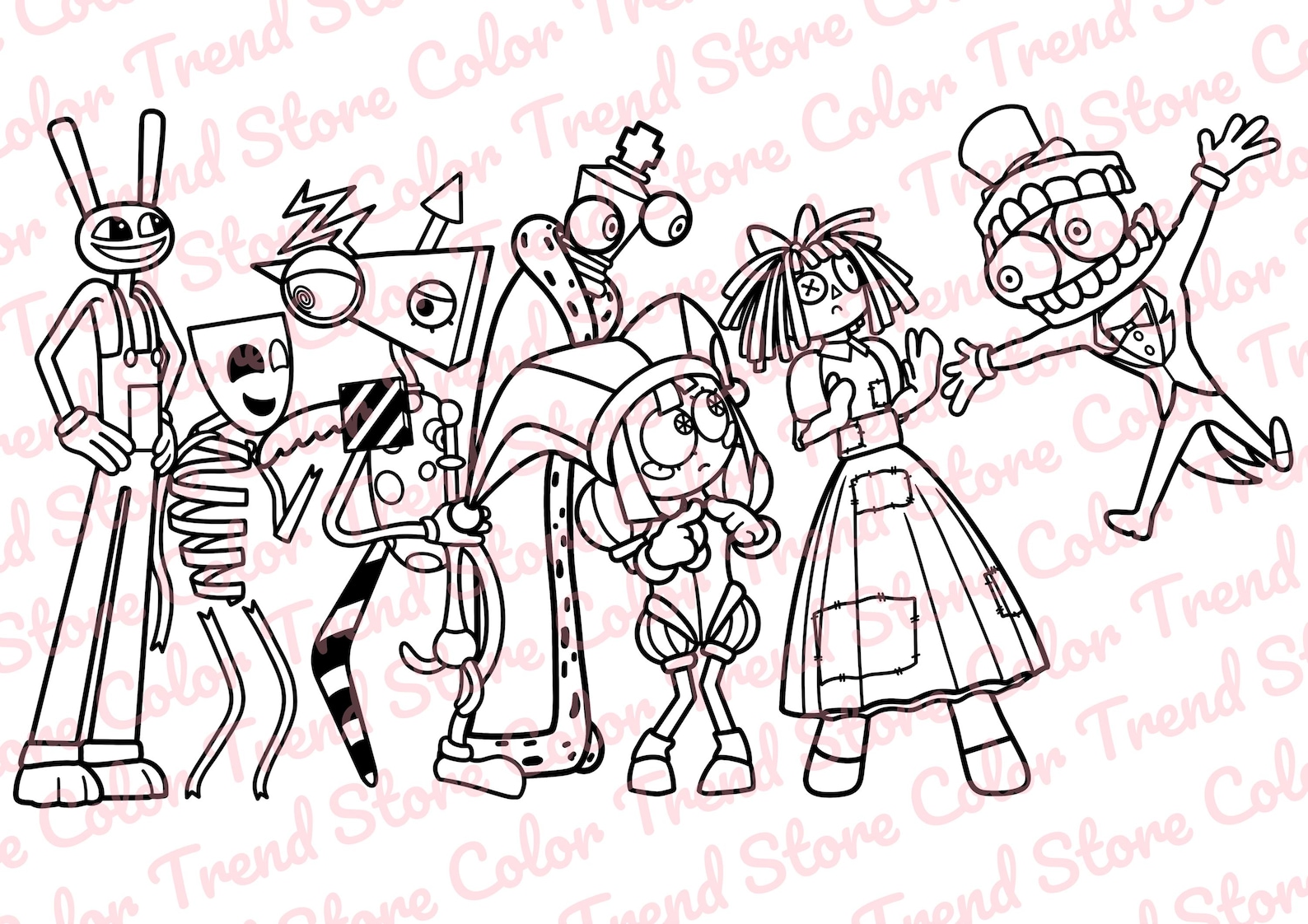 The Amazing Digital Circus Coloring Page 1 PNG and 1 PDF A4 Size for ...