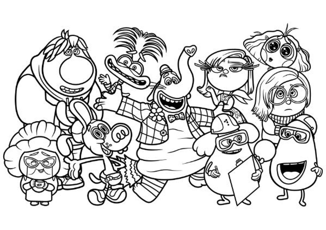 Inside Out 2 Coloring Pages 2 ZIP 4 PNG and 4 PDF A4 Size for Personal ...