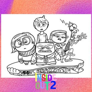 Inside Out 2 Coloring Page 1 PNG and 1 PDF A4 Size for Personal Use ...