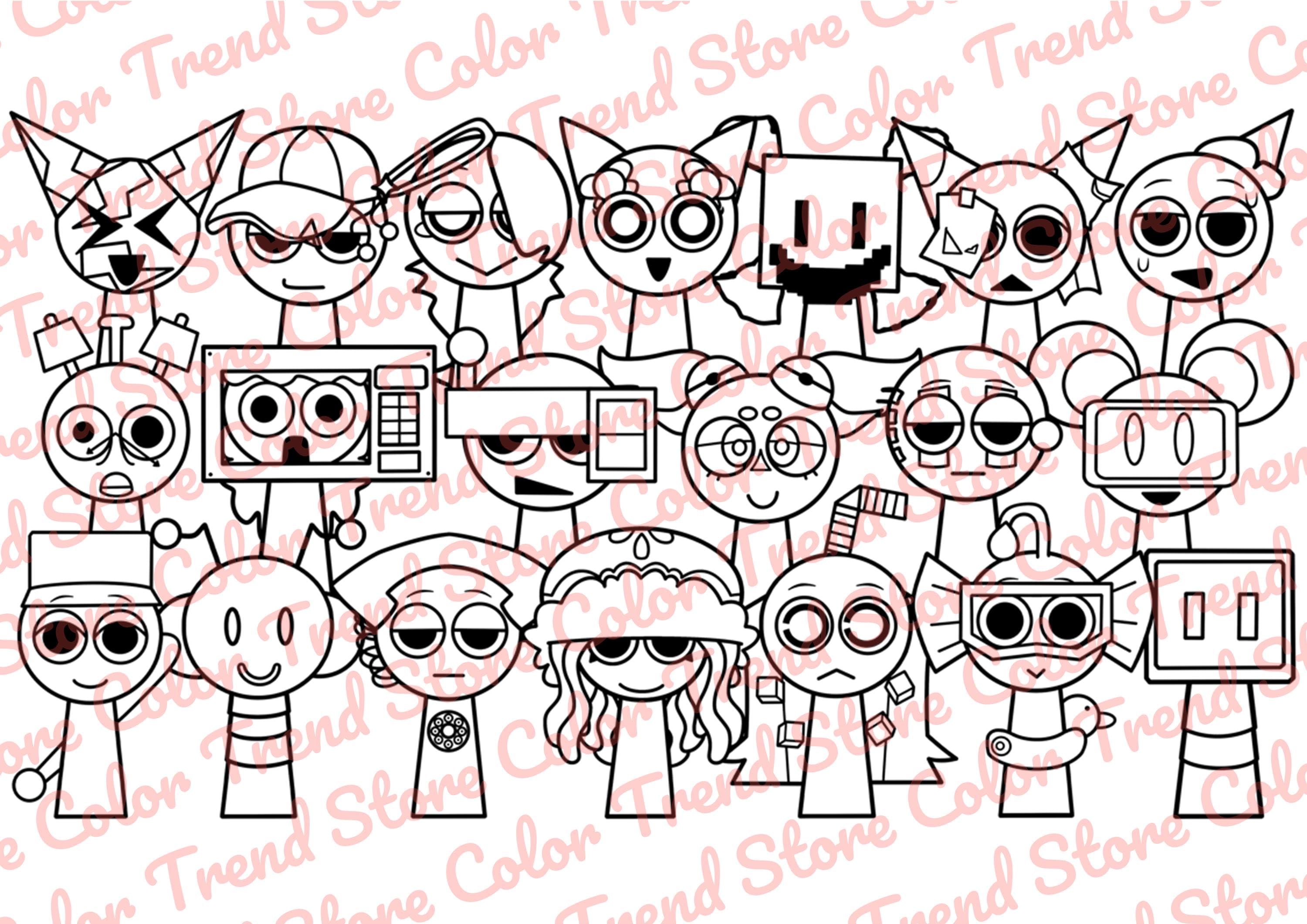 Sprunki OC Coloring Page 1 PNG and 1 PDF A4 Size / Digital Download - Etsy