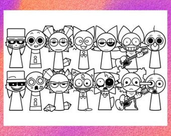 Sprunky Coloring Page 1 PNG and 1 PDF A4 Size for Personal Use Only - Etsy