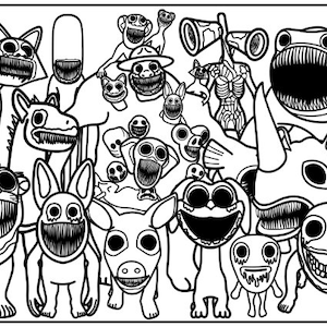 ZOONOMALY Coloring Page 1 PNG and 1 PDF A4 Size. the Background is Not ...