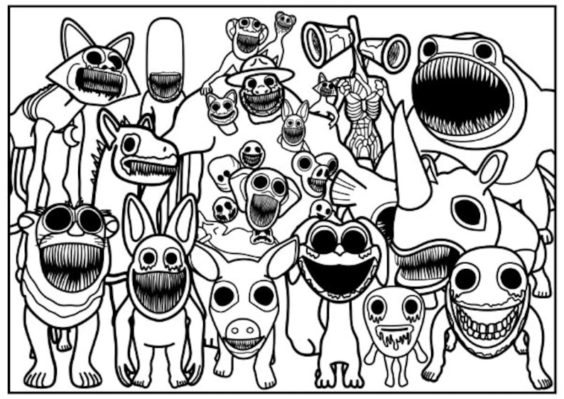 ZOONOMALY Coloring Page 1 PNG and 1 PDF A4 Size. the Background is Not ...