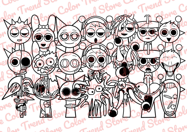 Sprunky Coloring Page 1 PNG and 1 PDF A4 Size for Personal use only ...