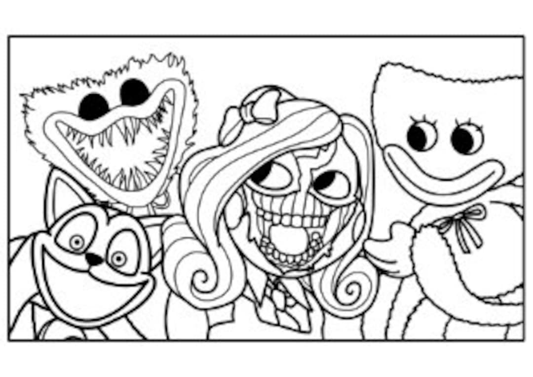 Poppy Playtime 3 Coloring Page 1 PNG and 1 PDF A4 Size for Personal Use ...
