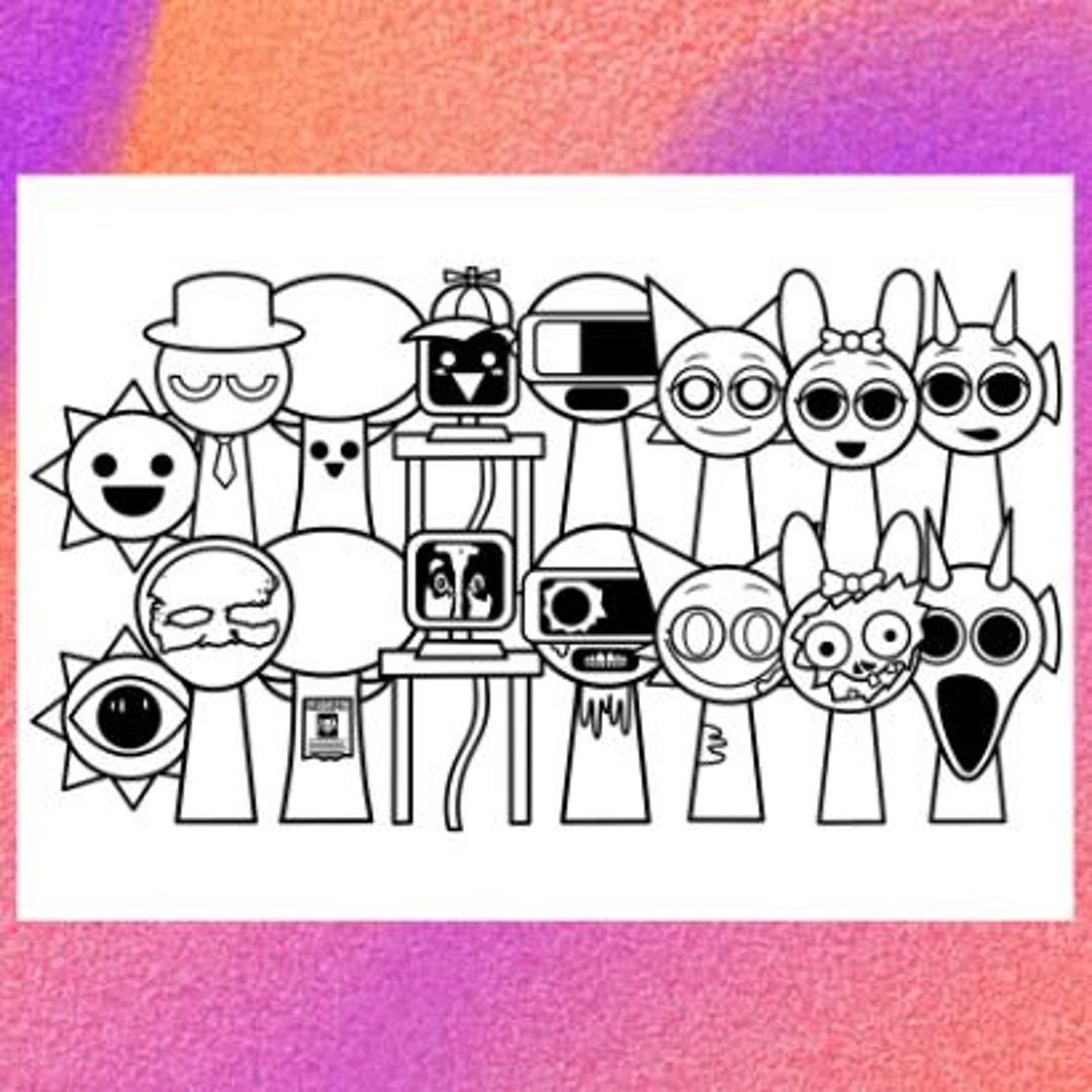 Sprunky Coloring Page 1 PNG and 1 PDF A4 Size for Personal Use Only - Etsy