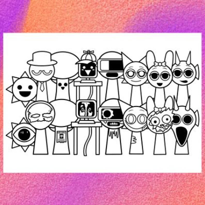 Sprunky Coloring Page 1 PNG and 1 PDF A4 Size for Personal Use Only - Etsy