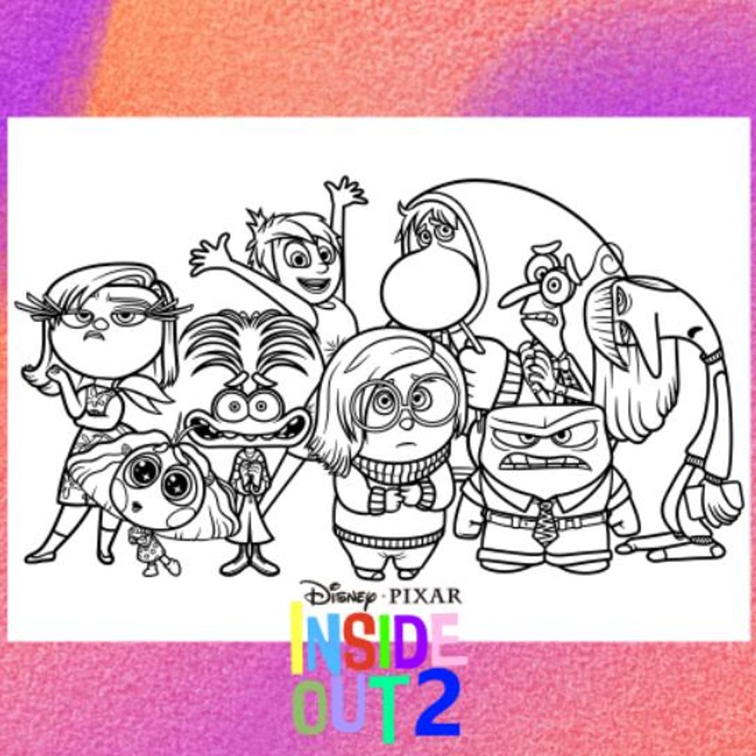 Inside Out 2 Coloring Page 1 PNG and 1 PDF A4 Size for Personal Use ...