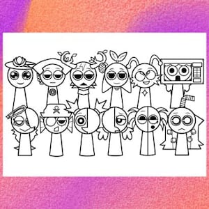 Sprunki OC Coloring Page 1 PNG and 1 PDF A4 Size / Digital Download - Etsy