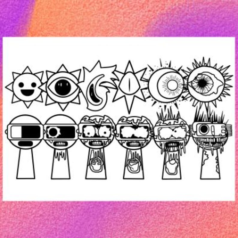 Sprunky Coloring Page 1 PNG and 1 PDF A4 Size for Personal Use Only - Etsy