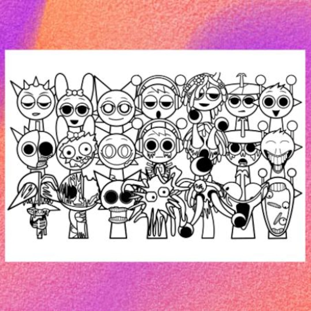 Sprunky Coloring Page 1 PNG and 1 PDF A4 Size / Digital Download - Etsy