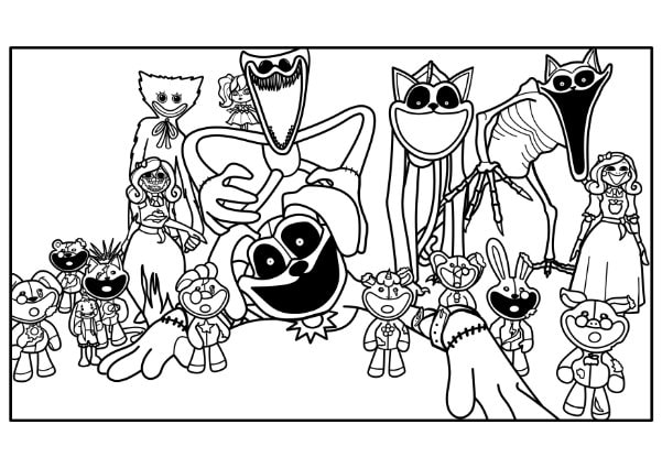 Poppy Playtime 3 Coloring Pages 2 ZIP 4 PNG and 4 PDF A4 Size. - Etsy