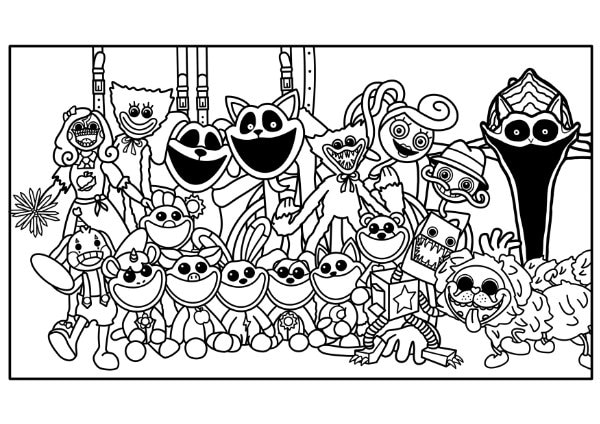 Poppy Playtime 3 Dibujos para colorear 2 ZIP 4 PNG y 4 PDF Tamaño A4. Solo para uso personal ...