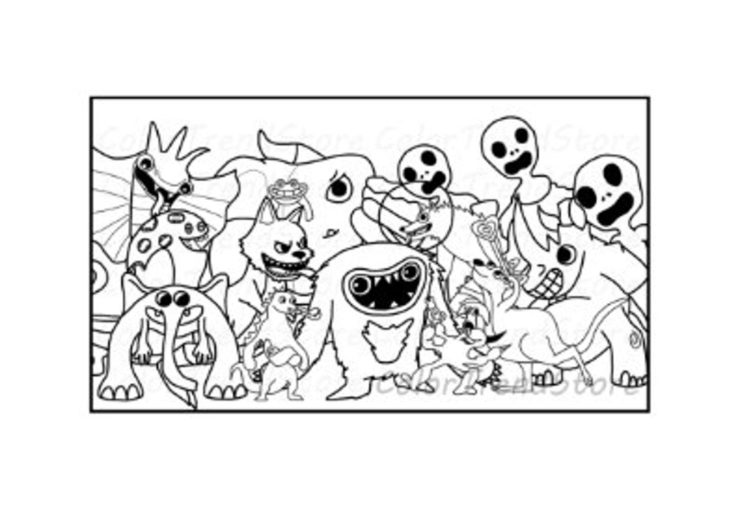 Garten of Banban Coloring Page PNG and PDF A4 Size for Personal Use ...