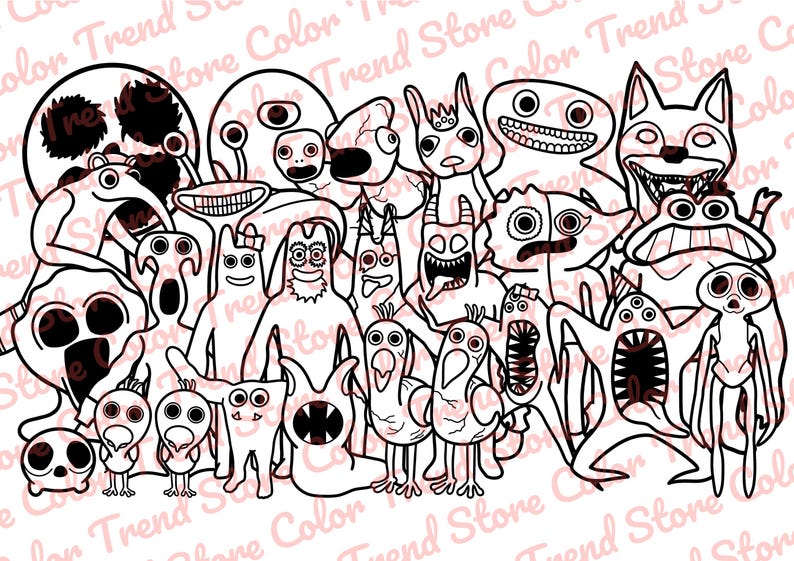 Garden of Banban Coloring Page 1 PNG and 1 PDF A4 Size / Digital ...