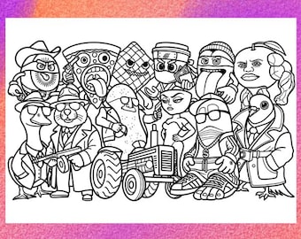 Italian Brainrot Animals Coloring Page 1 PNG and 1 PDF A4 Size ...