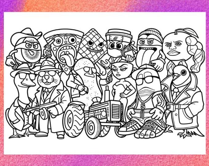 Brainrot Animals Coloring Page 1 PNG and 1 PDF A4 Size / Digital ...