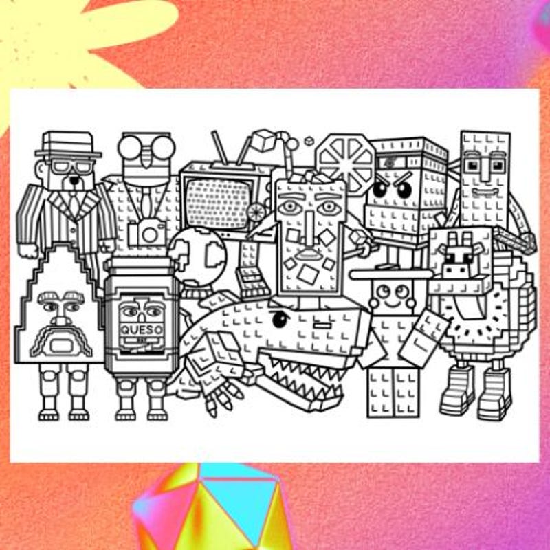 Strawberry Elephant Steal a Brain Rot Colouring Sheet - Etsy Canada