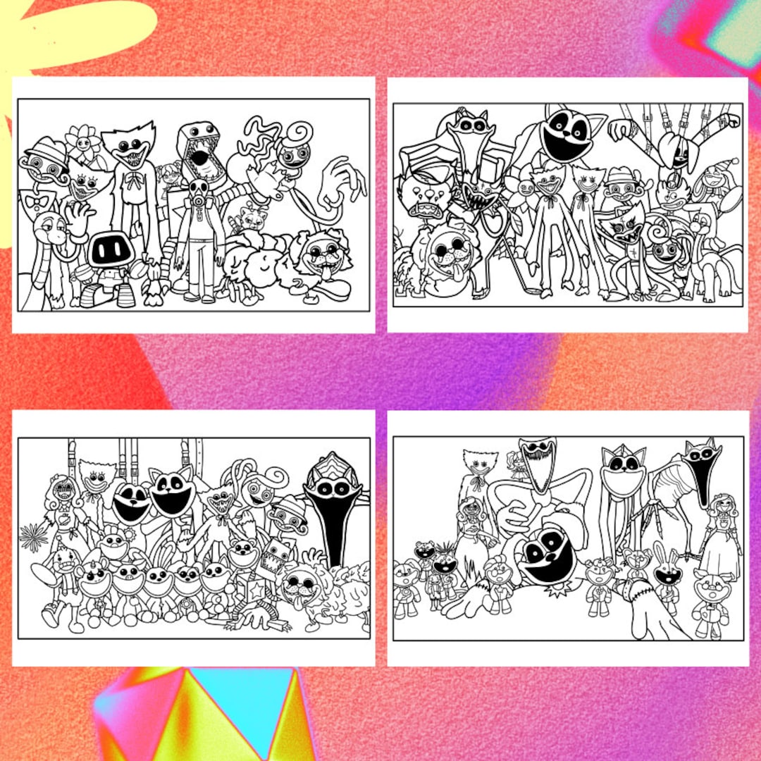 Poppy Playtime 3 Ausmalbilder 2 ZIP 4 PNG und 4 PDF A4 Format. - Etsy.de