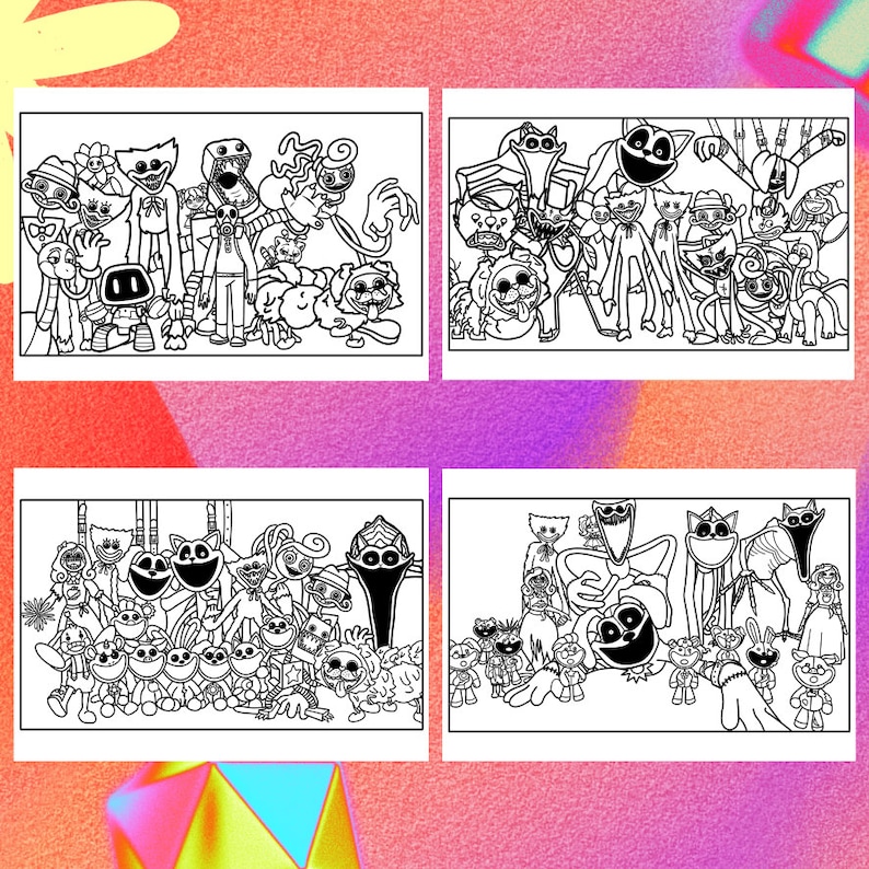 Poppy Playtime 3 Ausmalbilder 2 ZIP 4 PNG und 4 PDF A4 Format. - Etsy.de