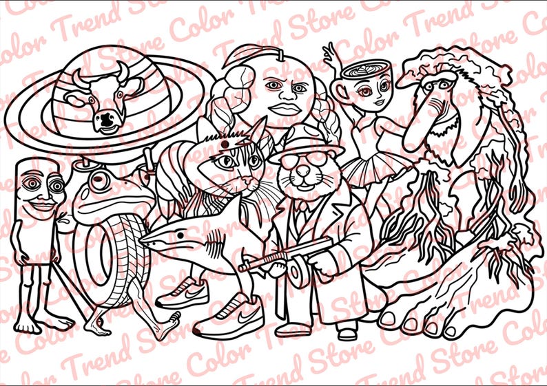 Italian Brainrot Animals Coloring Page: 1 PNG & 1 PDF A4 Size (digital ...