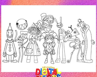 The Amazing Digital Circus Coloring Page 1 PNG and 1 PDF A4 Size for ...