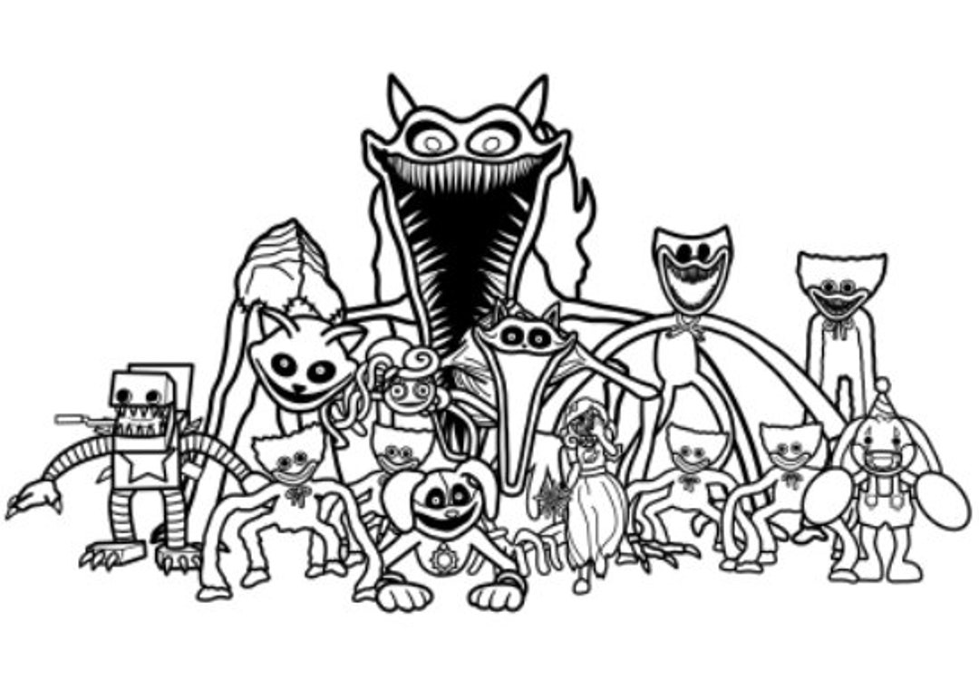 Poppy Playtime 3 Coloring Page PNG and PDF A4 Size for Personal Use ...