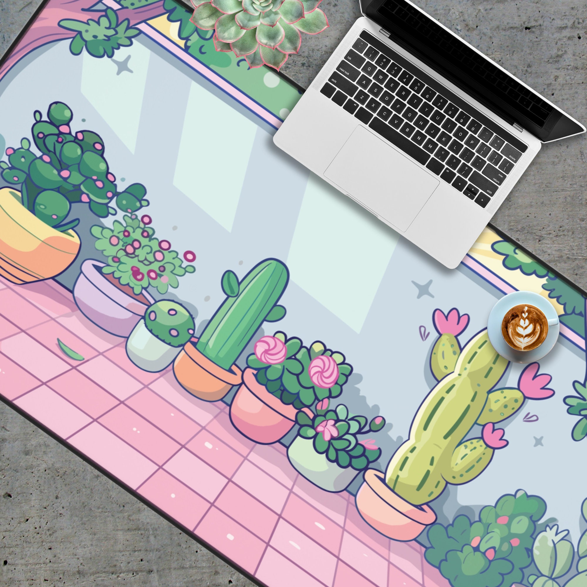 Cute Kawaii Mouse Pad, Gaming Deskmat, Garden Aesthetic Desk Pad ...