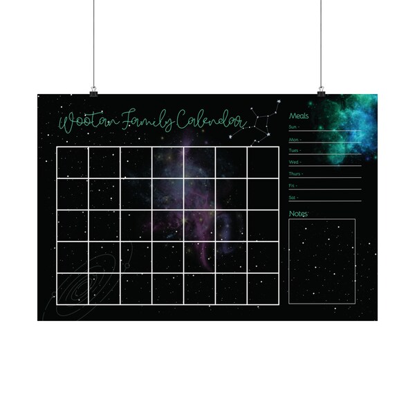 Large Space Monthly Calendar - Etsy