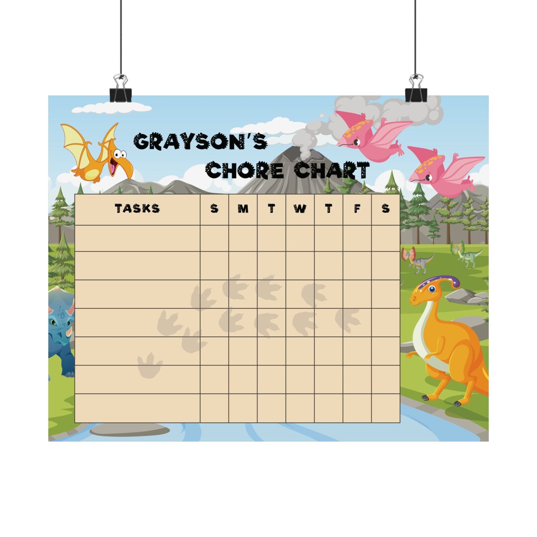 Personalized Dinosaur Chore Chart for Kids,custom Acrylic Dry Erase ...