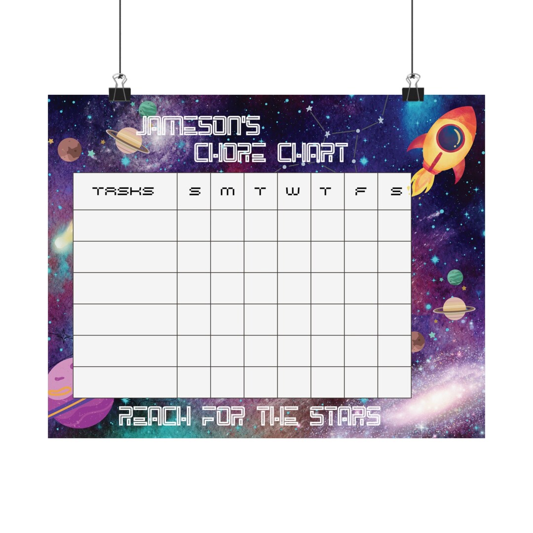 Personalized Space Chore Chart for Kids, Custom Acrylic Dry Erase Board ...