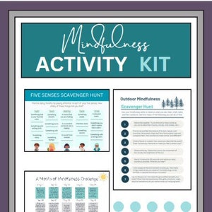 Printable Mindfulness Activity Kit - Therapy Worksheets for Adolescents ...