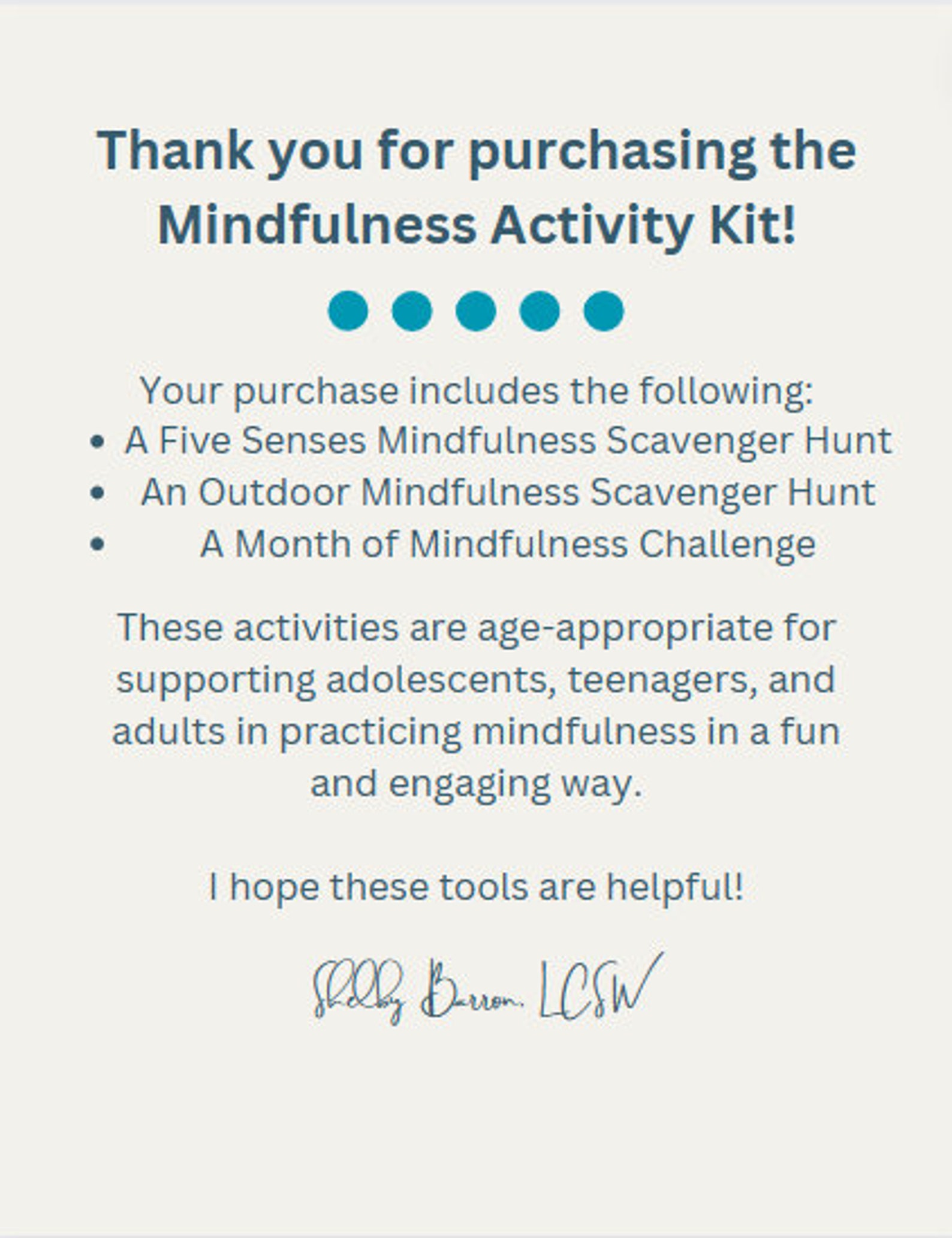 Printable Mindfulness Activity Kit - Therapy Worksheets for Adolescents ...