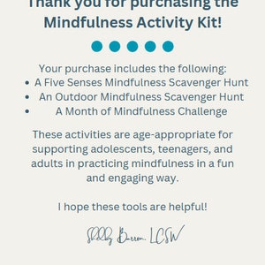 Printable Mindfulness Activity Kit - Therapy Worksheets for Adolescents ...