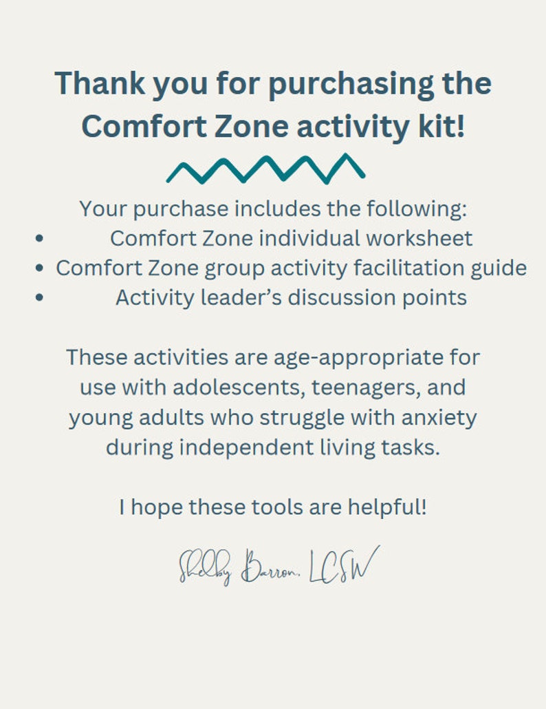 Printable Comfort Zone Activity Kit - Therapy Worksheets for ...