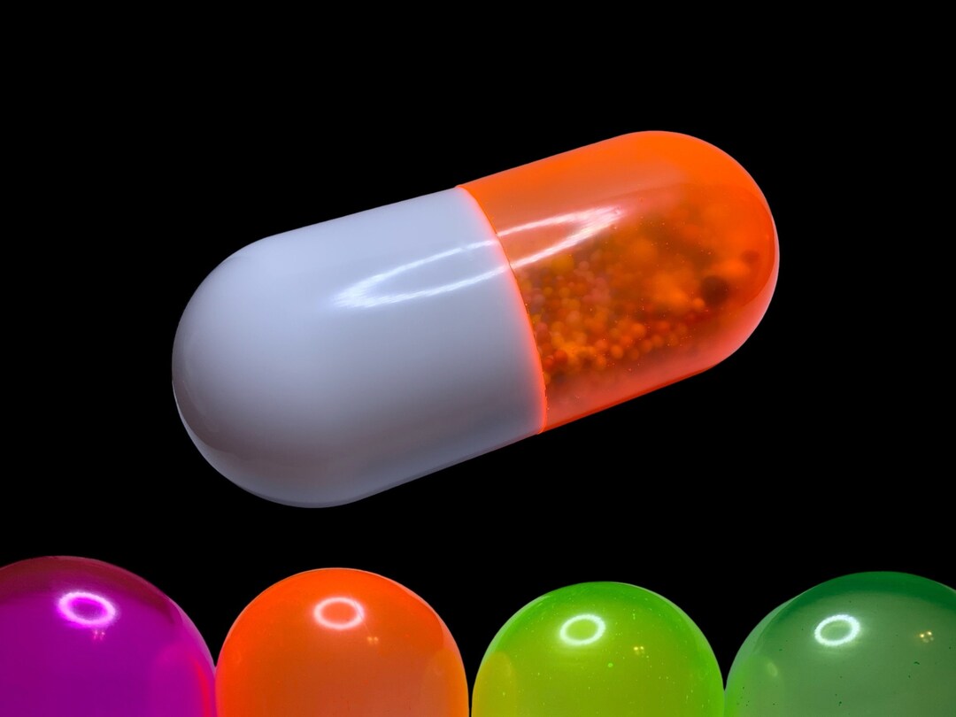The Original - Giant Faux Pill Capsule - New Color: Neon Orange & White ...