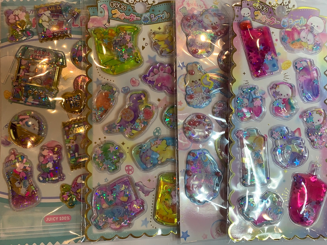 LOT 4 Sheets Variety Filled Stickers Liquid and Shaker - Etsy