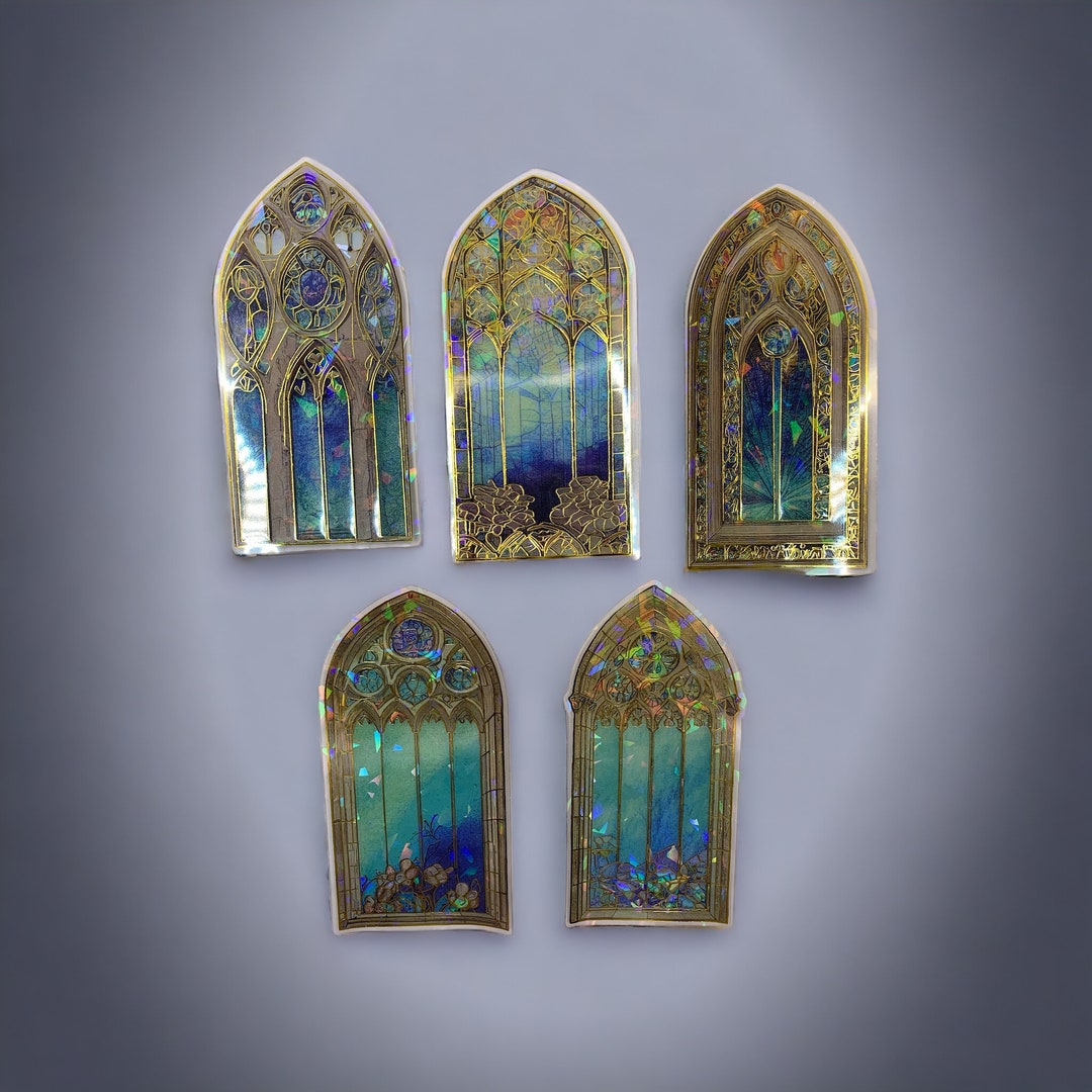 20 Stained Glass Window Shape Stickers - Etsy